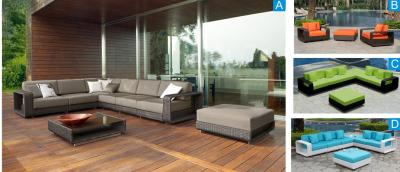 China 8pcs patio rattan/ wicker sectional sofa ottoman coffee table--9152 for sale