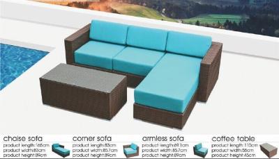 China 4pcs patio furniture wicker rattan garden sectional sofa -9224 for sale