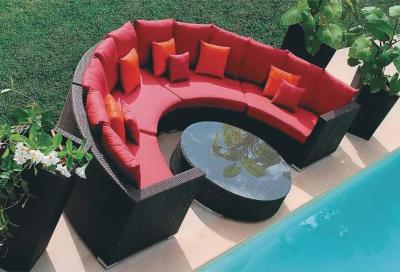 China 5-piece contemporary wicker sectional sofa with coffee table coffee-9025A for sale