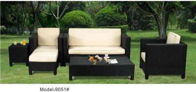 China 5-piece patio outdoor  resin Wicker classic high back sofa with chaise -9051 for sale