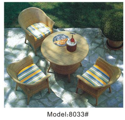 China 4-piece resin wicker rattan outdoor patio dining set in beige-8033 for sale