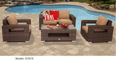 China 4 piece -weather resist PE wicker arm club chair and lovesat sofa  -9161 for sale