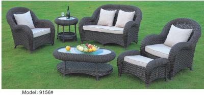 China 6piece -Star hotel sofa & chairs lobby furniture with footseat rattan sofa -9156 for sale