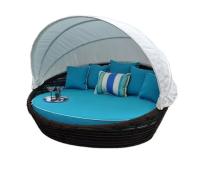 China Wicker plastic sun beds patio outdoor rattan lounge chairs comfortable cheap plastic garden lounge--6122 for sale
