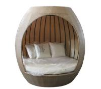 China Outdoor nest shape Aluminum rattan sunbed with cushion & pillow---6152 for sale