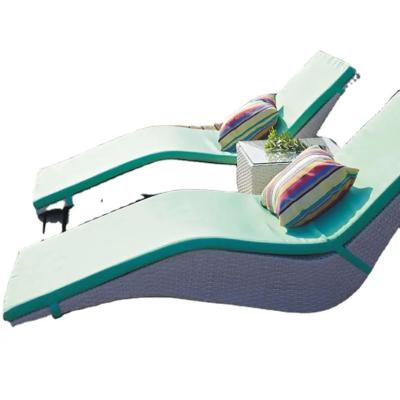 China Outdoor wicker day bed UV resist rattan beach furniture sunbed outdoor plastic lounge chairs with cushion---6091 for sale