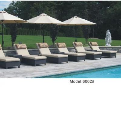 China Outdoor hotel beach rattan wicker resin pool waterproof chair sun lounge single sunbed daybed---6062 for sale