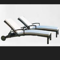 China Durable water proof swimming pool bed wicker rattan outdoor sun loungers aluminium lounge chair with cushion---6242 for sale
