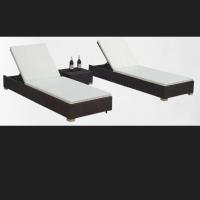 China Resort hotel popular rattan wicker outdoor daybed plastic sunbed aluminum outdoor pool bed garden---6238 for sale