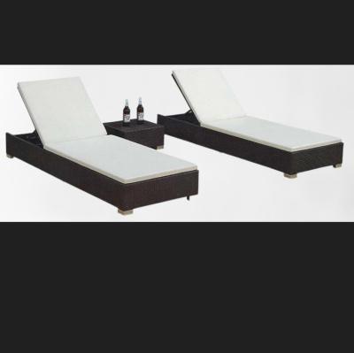 China Resort hotel popular rattan wicker outdoor daybed plastic sunbed aluminum outdoor pool bed garden---6238 for sale