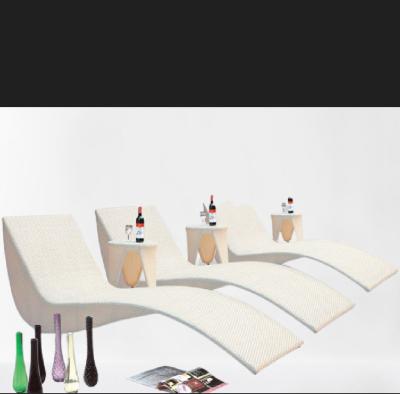 China Beach hotel outdoor furniture set patio daybed swimming pool wicker rattan plastic sunbathing chair---6239 for sale
