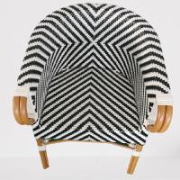 China Bamboo garden furniture plastic rattan wicker woven luxury outdoor dining chair armrest zebra chai---6306 for sale