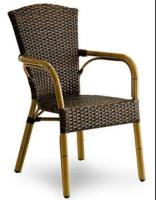 China Aluminum Bamboo look Garden Rattan wicker Chair outdoor cafe chair plastic coffee shop chair---YS5606 for sale