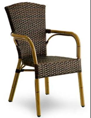 China Aluminum Bamboo look Garden Rattan wicker Chair outdoor cafe chair plastic coffee shop chair---YS5606 for sale