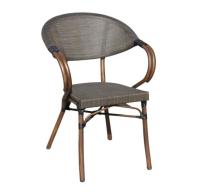 China Outdoor cafe restaurant juice shop mesh fabric bamboo dining arm chair---YS5631 for sale