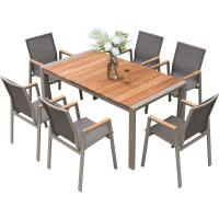 China 7pcs England style formal outdoor rattan dining chairs with table---8203 for sale