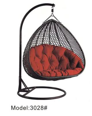China Living room furniture rattan wicker resin swing bed chair love swings---3028 for sale
