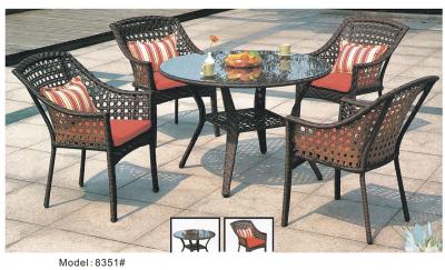 China 5cm cushion dining chairs with glass table-8351 for sale