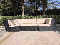 China Terrace Furniture Seat Lounge Outdoor Black Rattan Wicker Sofa Luxury Garden Furniture Outdoor Sofas Patio Furniture Set YS8000 for sale