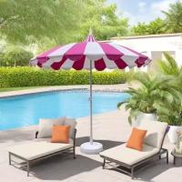 China 8.5 ft Stainless Steel Pole Pagoda Umbrella Patio Fiberglass Rib Beach Umbrella Red and White Pagoda Umbrella for sale