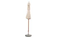 China All Weather 10 Feet Outdoor Beach Round Canvas Wooden Parasol Hotel Resort Picnic Teak Pole Umbrella Sun Shade for sale