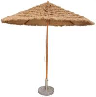 China 9 FT Aluminum Thatched Tiki Roof Central Pole Beach Umbrella Straw Hula Beach Umbrella for sale