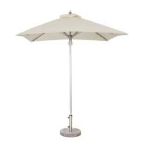 China 6.6 FT Central Aluminum Pole Beach Umbrella Outdoor Patio Cabana Resort Hotel White Umbrella Parasol for sale