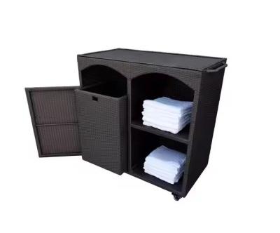 China Pool Furniture Outdoor Lake Spa Beach Pool Gym Towel Caddy Heavy Duty Moving Towel Storage Single Cabinet for sale