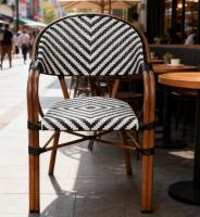 China Yoshen Black and White Outdoor Furniture French Style Bistro Dining Arm Chair for sale