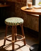 China Wholesale Vintage French Country Bar Stools Rattan and Cane Back Bistro Counter Stools Chair for sale