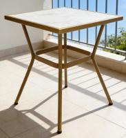 China Modern Outdoor Square Dining Coffee Table Set Matching Patio Bistro Chairs for Cafe Resort Use for sale