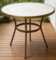 China Commercial Restaurants Round Cafe Table Modern Aluminum Outdoor Dining Table  Set  for Patio Garden Living Room for sale