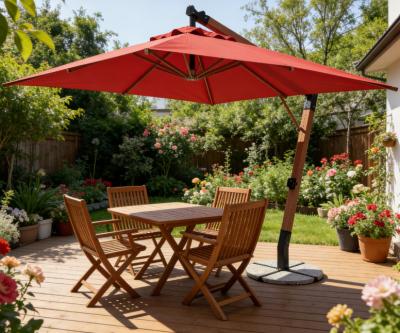 China Heavy Duty Commercial Grade Cantilever Umbrella Windproof Aluminum Frame for Outdoor Hotel Patio for sale
