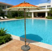 China Custom Promotional Beach Umbrellas Printed Parasol for Beach Garden Poolside Resort for sale
