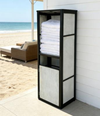 China Outdoor Modern Single Hotel Towel Valet for Pool Towel Storage for sale