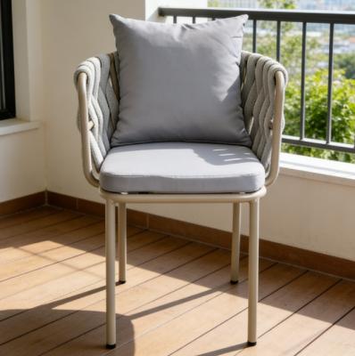 China Long-lasting Fade-resistant Waterproof Lightweight Eco-Friendly Stylish Outdoor Chair with Sturdy Aluminum Frame for Patio for sale
