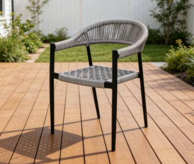 China Stackable Armless French Dining Chair  Bistro Chair Waterproof Comfortable Aluminum Frame for Outdoor Restaurants for sale