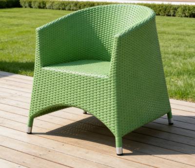 China Yoshen Weather-Resistant Wicker Patio Armchair Outdoor Green Rattan Dining Arm Lightweight Durable for sale