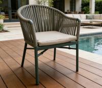 China Aluminum Look Industrial Design Garden Rope Chair Outdoor Cafe & Balcony Dining Chair for sale