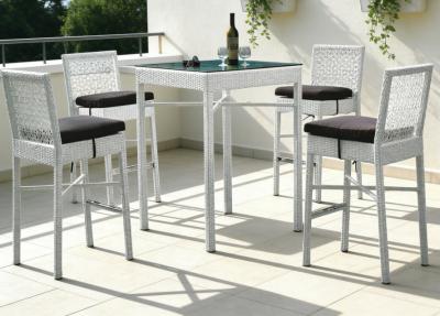 China 5-Piece Luxury Modern Outdoor Bar Set with Counter Height Chairs and Rattan Table for Kitchen Garden Patio for sale