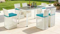 China Modern Design Rattan Dining Set with Outdoor Dining Table and Chairs for Hotel & Park Use for sale