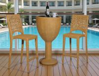 China Modern Rattan Outdoor Bar Table and Counter Height Chair Set for Wedding Kitchen Garden Basement Patio & Commercial Spaces for sale