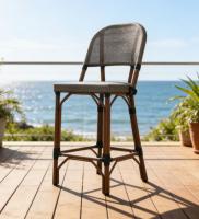 China Yoshen Contemporary French Bistro Dining Arm Chair-Lightweight Durable Waterproof Stackable Rattan Outdoor Gliding for sale