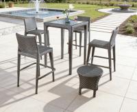 China Yoshen Contemporary Aluminum Frame Rattan Outdoor Dining Arm Chair-Gray Waterproof Eco-Friendly Lightweight for sale
