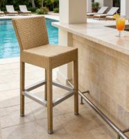 China Yoshen Contemporary Aluminum Frame Rattan Outdoor Dining Arm Chair-Durable Waterproof Gliding Seat for sale