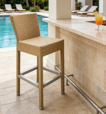China Yoshen Contemporary Aluminum Frame Rattan Outdoor Dining Arm Chair-Durable Waterproof Gliding Seat for sale