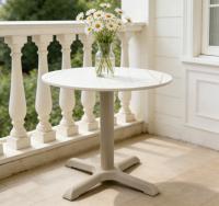 China Yoshen White Aluminum Round Pedestal Table for Outdoor Commercial Use for sale