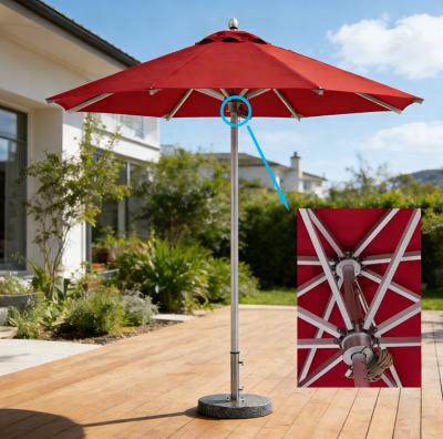 China Heavy Duty One Piece Alloy Canopy Hub with Pulleys for 8 Rib Market Umbrella Replacement for sale
