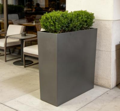 China Modern Square Steel Flower Pots Drainage Holes-Durable Lightweight Eco-Friendly for Indoor/Outdoor Use Hanging Floor Placement for sale