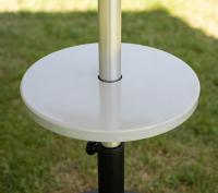 China 14.5''  Portable Umbrella Table Patio Pool Drink Shelf Stand  White Plastic Round  Outdoor Beach Umbrella Tray Table for sale